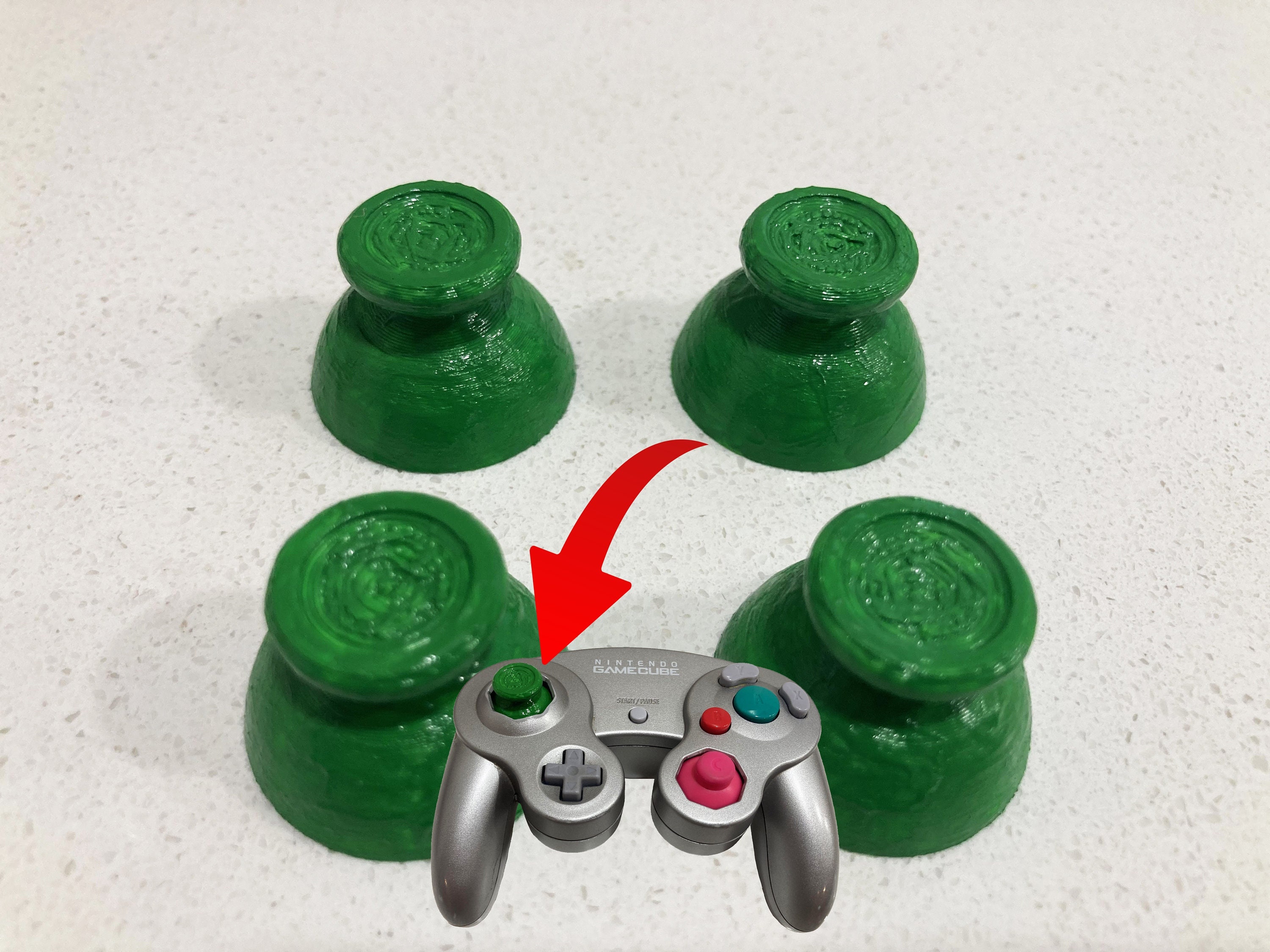Custom Gamecube Thumbstick Set Green, Durable Joysticks, Replacement Control Sticks, Nintendo ...