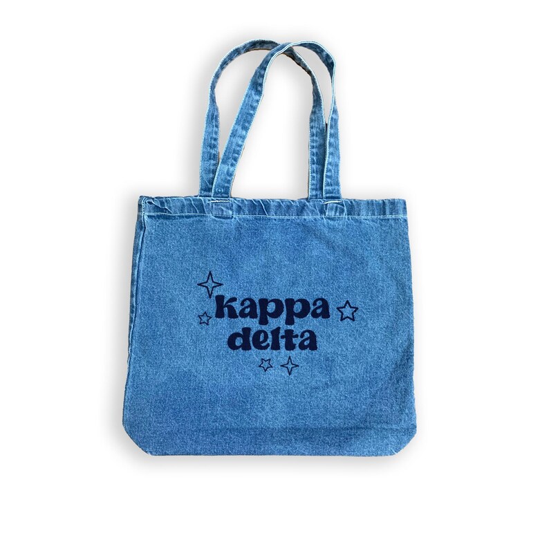Tri Delta Sorority Denim Tote Bag: Retro Greek Gift - Etsy