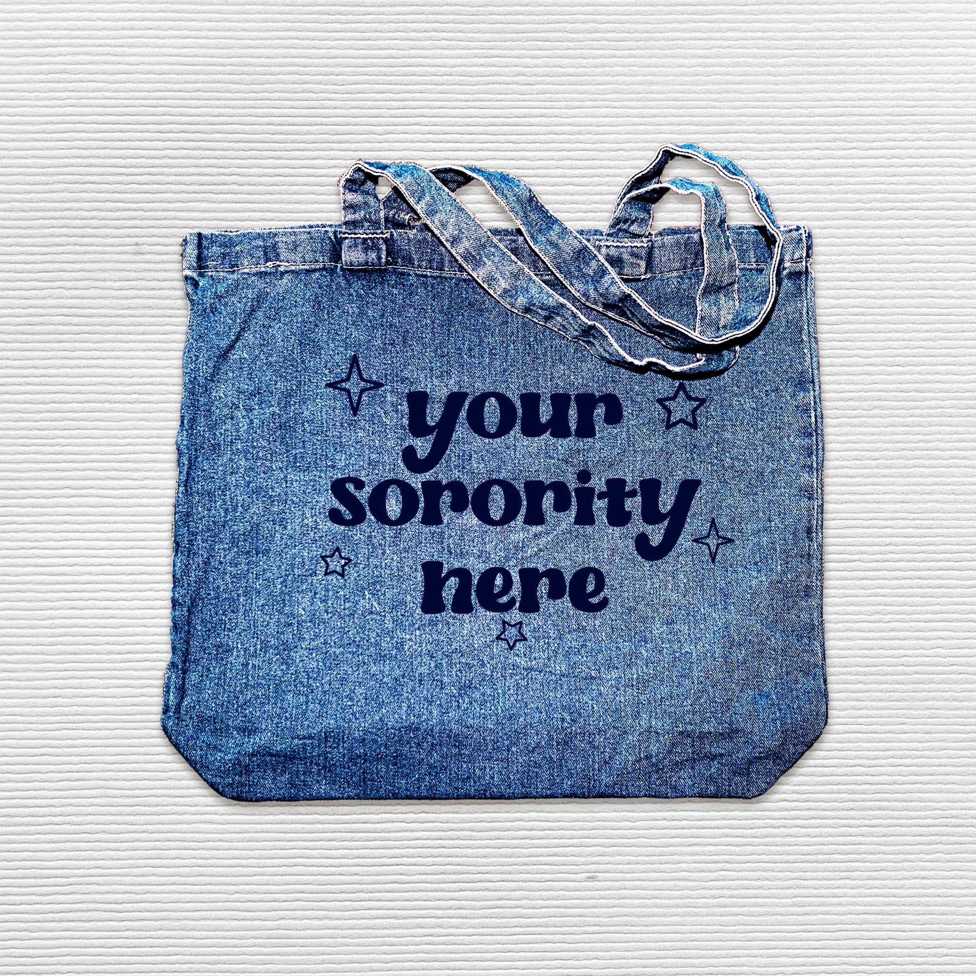 Tri Delta Sorority Denim Tote Bag: Retro Greek Gift - Etsy