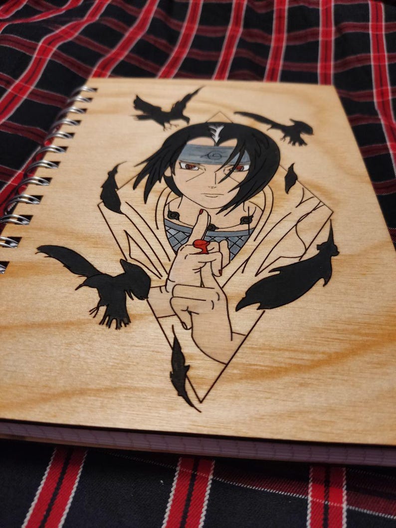 Itachi Uchiha Wooden Notebook – Naruto Anime Journal – Handmade Otaku ...
