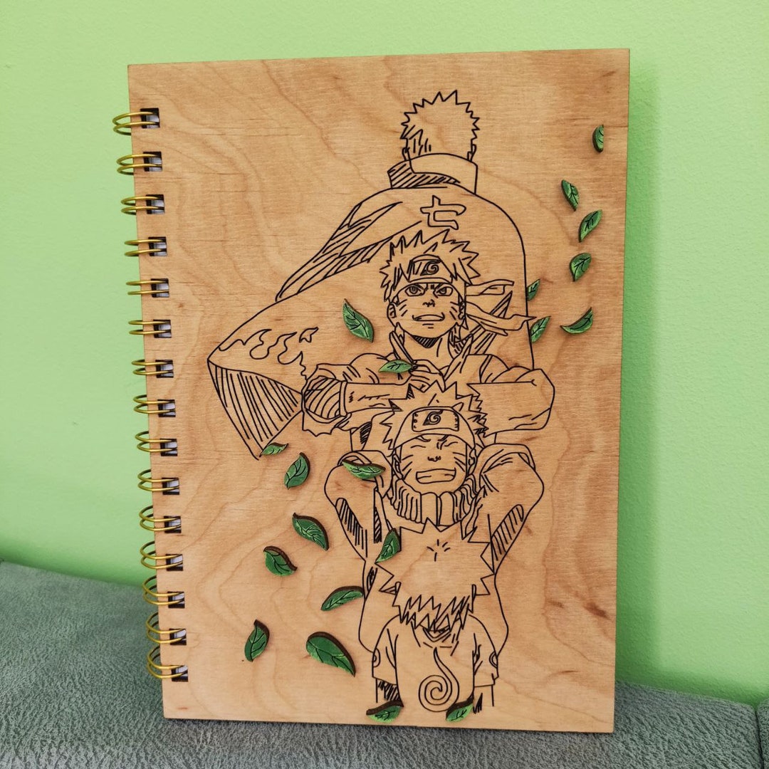 Wooden Notebook Naruto Uzumaki in the Anime Style, a Cool Gift and a ...