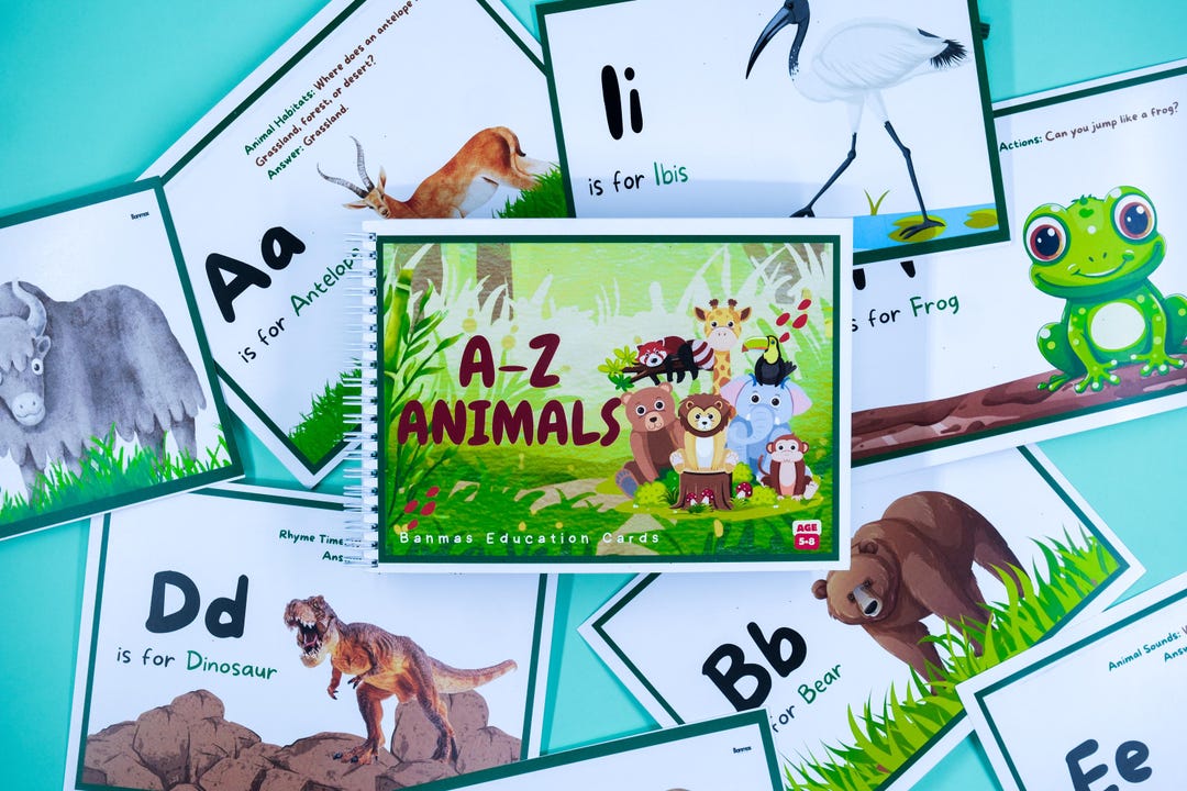 A to Z Animal Flashcards: Fun Learning for Kids - Etsy
