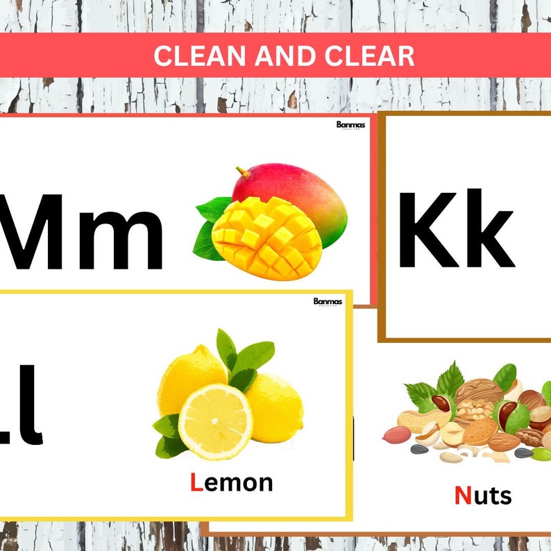 Colorful A to Z Fruits Flash Cards and Poster - Etsy