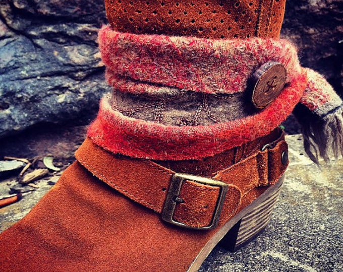 Woodland Autumn Boot Scarf Wool-blend Boot Scarf Boot - Etsy