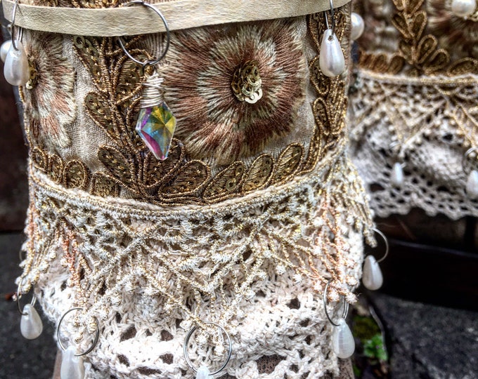 Bohemian Treasure Boot Wraps Vintage Lace Swarovski - Etsy