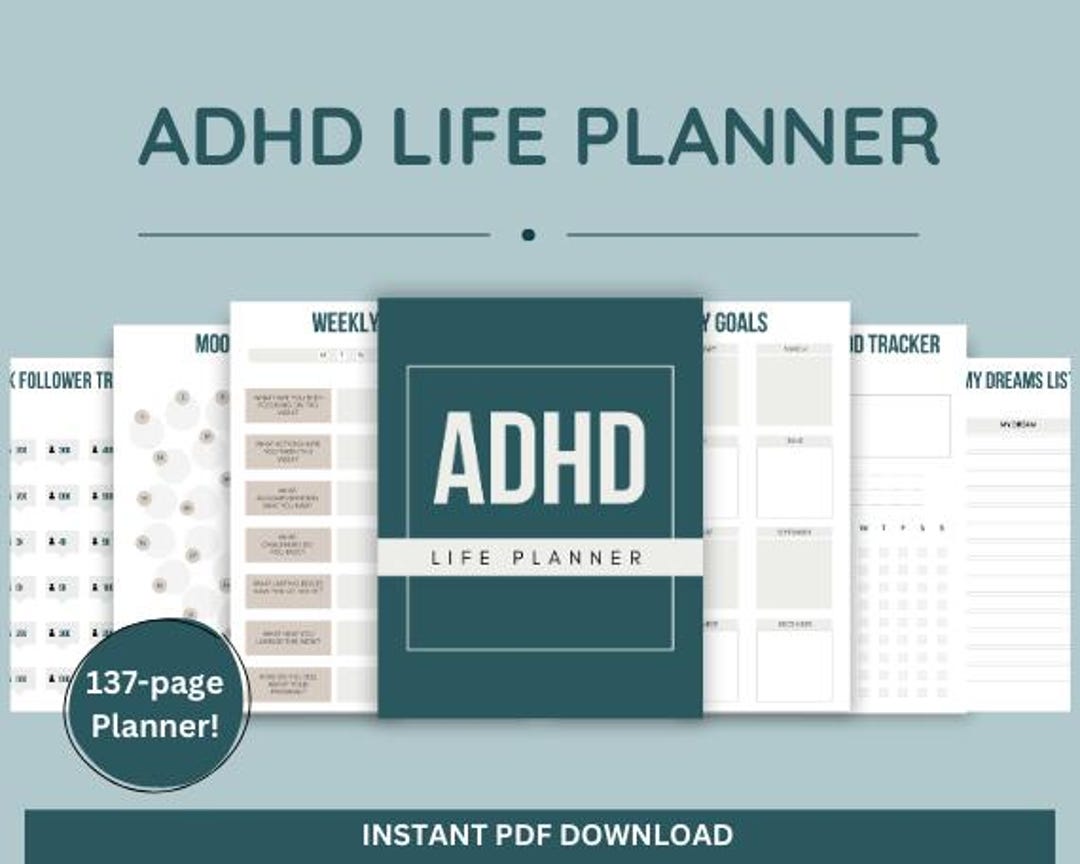ADHD Planner Printable, Weekly Planner, Monthly Planner, ADHD Gifts ...