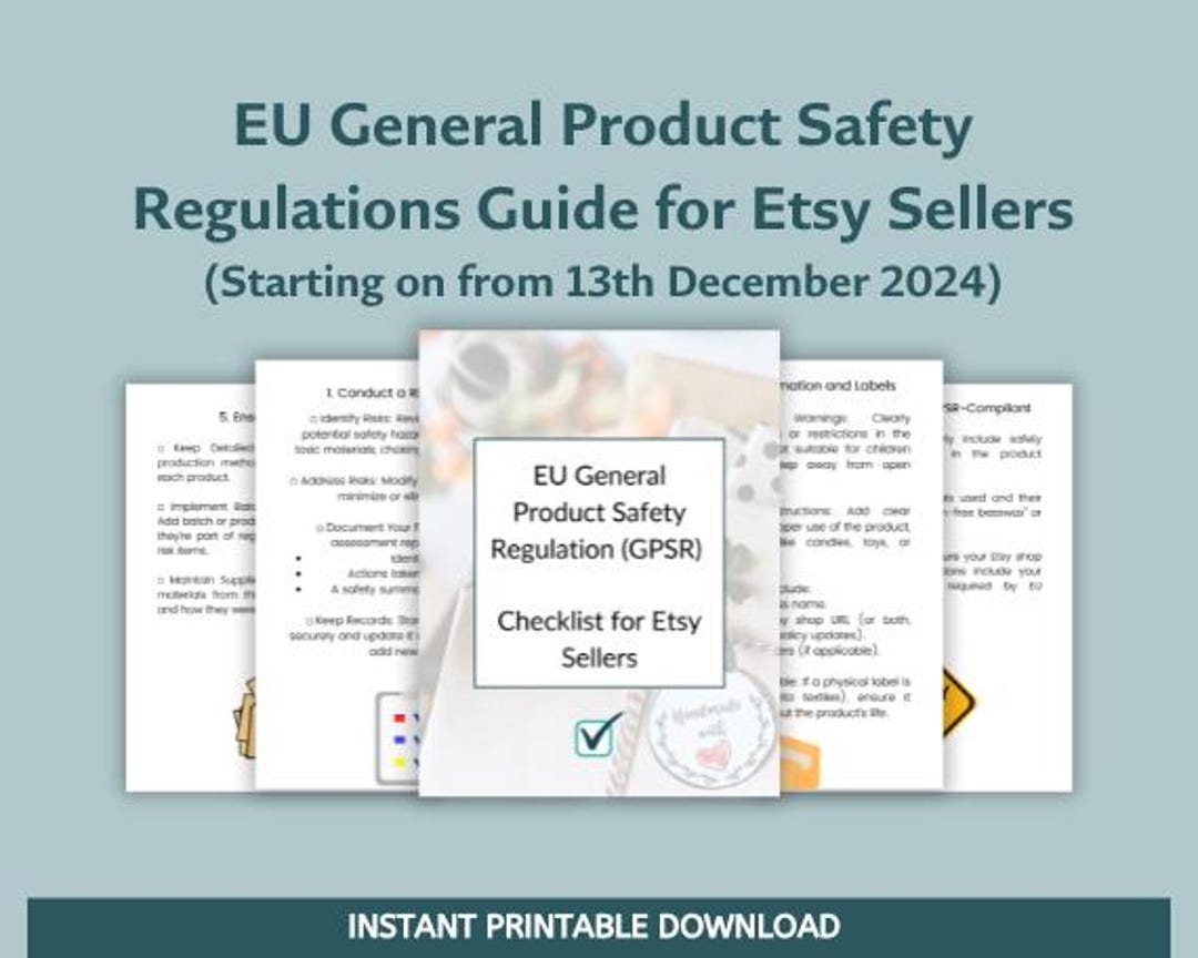 Etsy Seller Guide, Etsy Checklist for Sellers, EU General Product ...