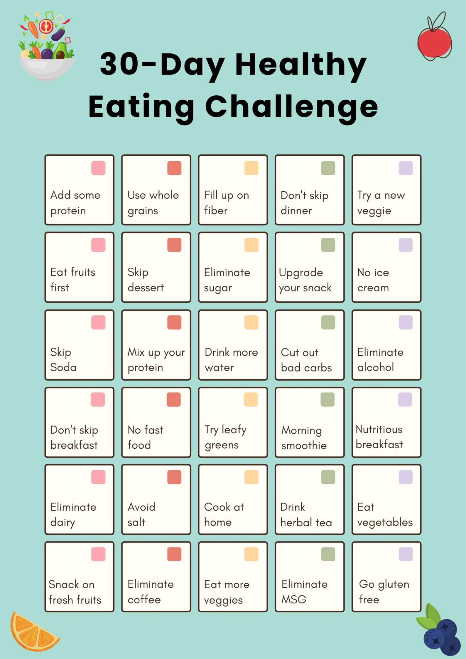 Digital Meal Planner Printable, Healthy Eating Organizer, Weekly Meal ...