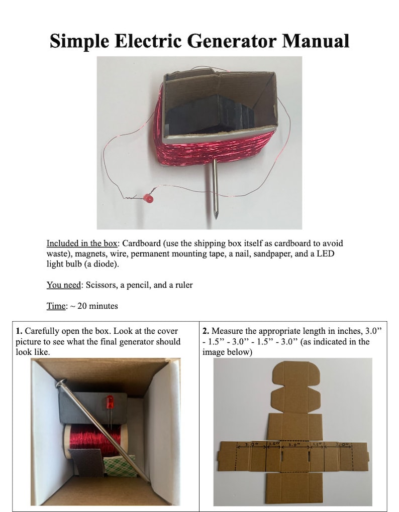 Simple Electric Generator Kit - Etsy