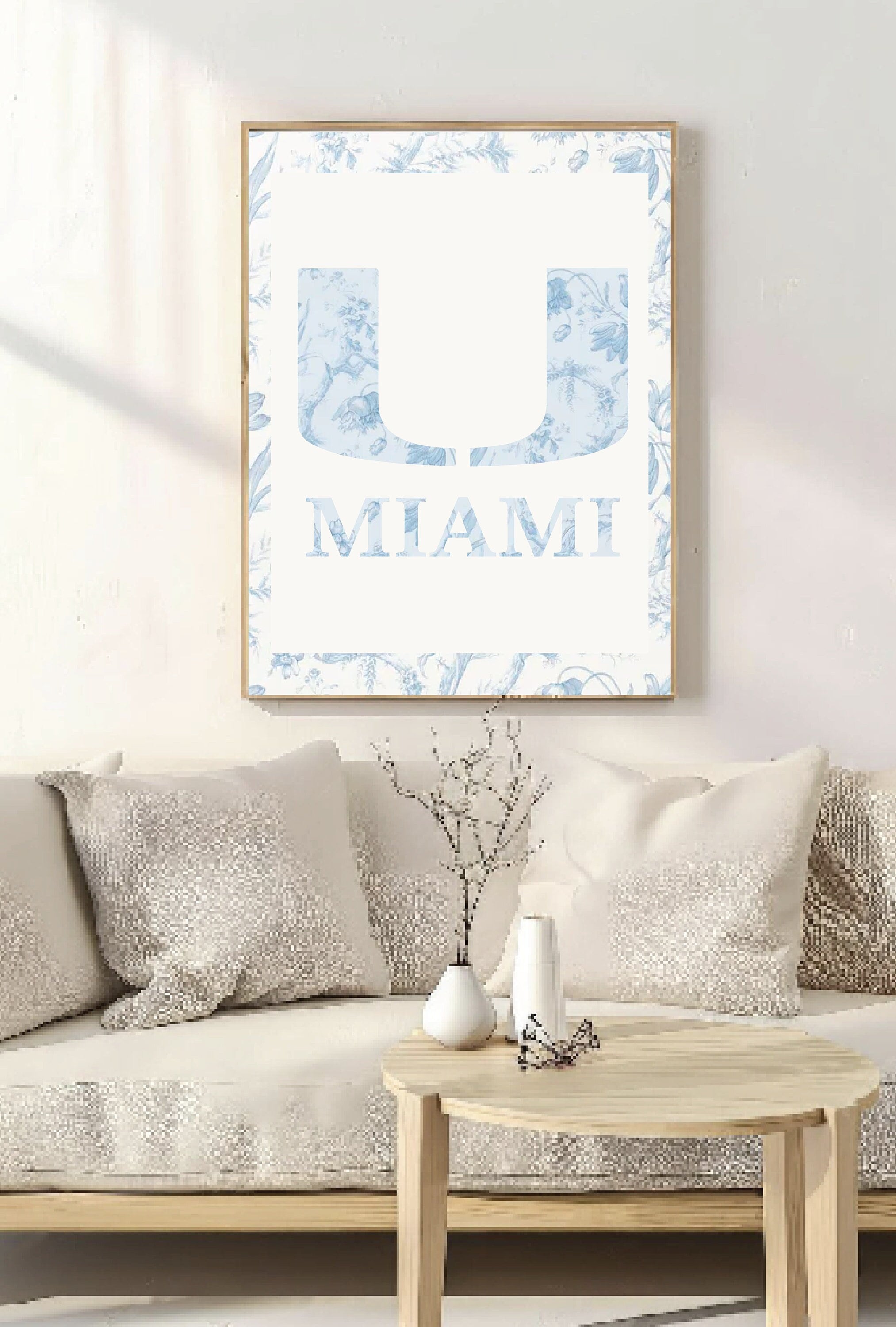 University of Miami Digital Wall Prints/coastal Decor/hurricanes/miami ...