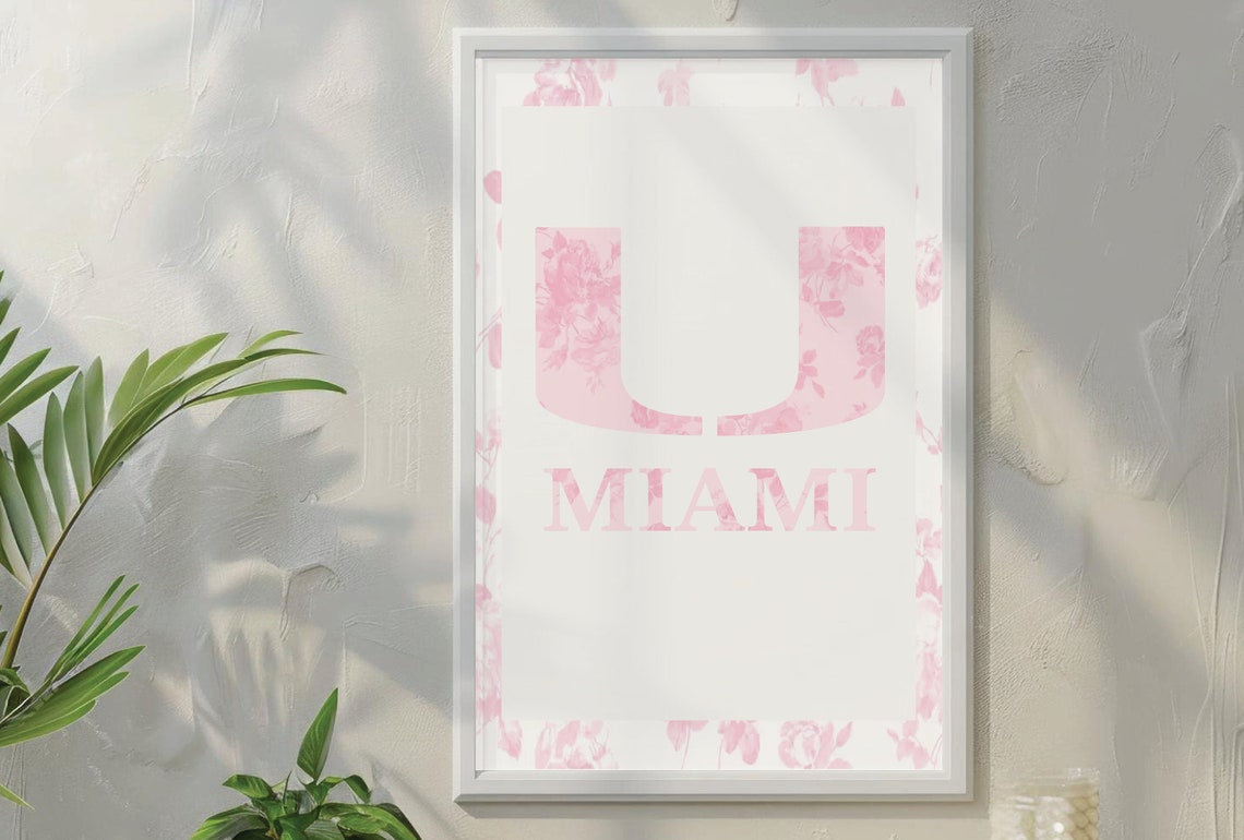 University of Miami Digital Wall Prints/coastal Decor/hurricanes/miami ...