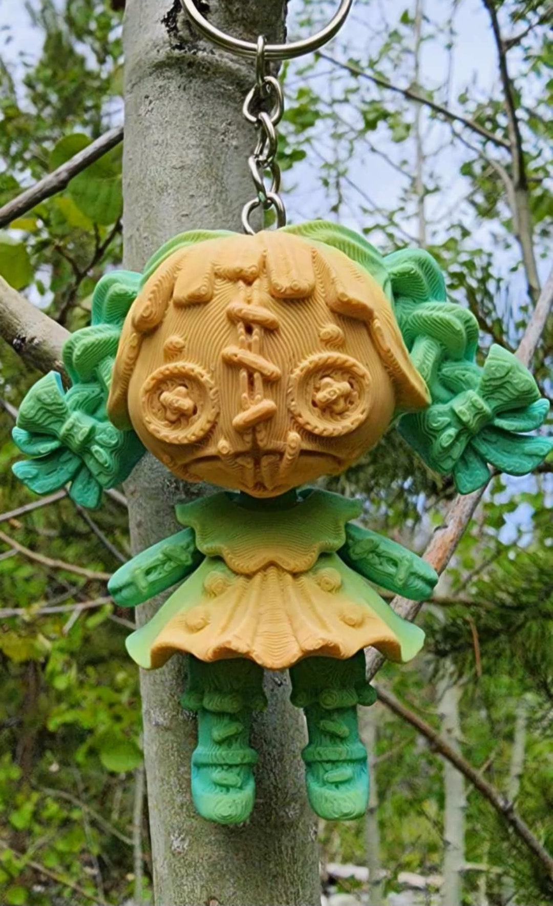 Articulated Creepy Mini Doll Keychain by Twisty Prints - Etsy