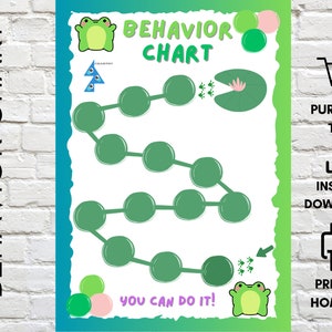 Frog Design Behavior Chart Chore Chart Behaviour Chart Reward Chart ...