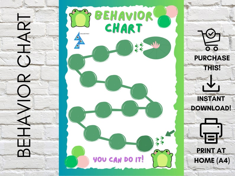 Frog Design Behavior Chart Chore Chart Behaviour Chart Reward Chart ...