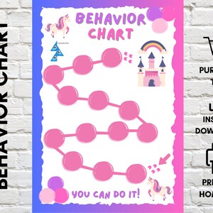 Unicornmindfulness for Kids Chore Chart Behaviour Chart Reward Chart ...