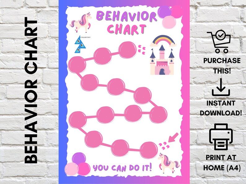 Unicornmindfulness for Kids Chore Chart Behaviour Chart Reward Chart ...