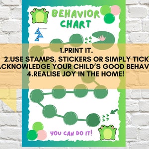 Frog Design Behavior Chart Chore Chart Behaviour Chart Reward Chart ...