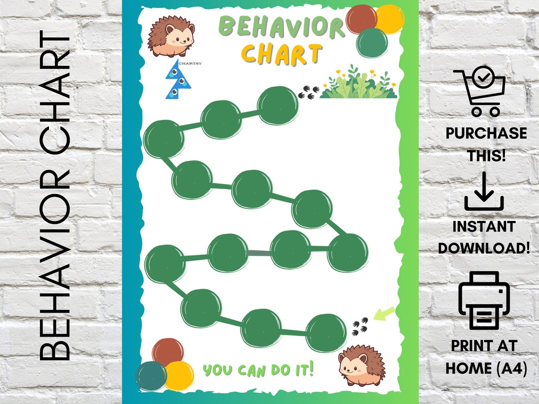 Hedgehog Behavior Chart Chore Chart Behaviour Chart Reward Chart ...