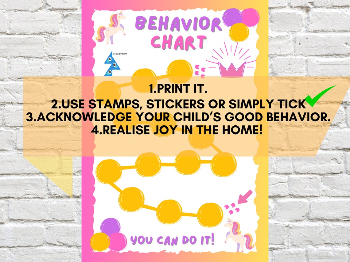 Unicorn Design Behavior Chart Chore Chart Behaviour Chart Reward Chart ...