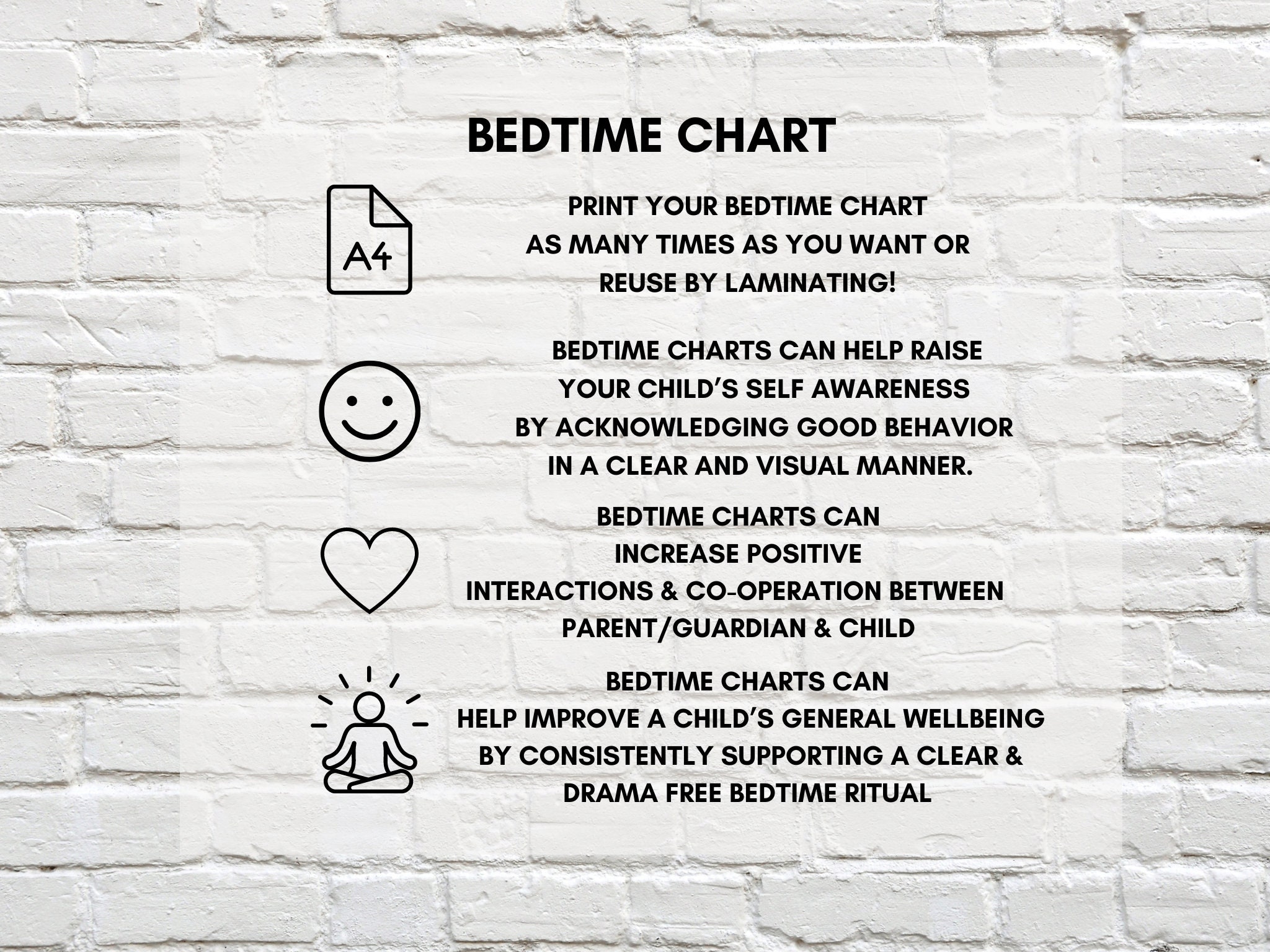 Bedtime Chart Chore Chart Behaviour Chart Reward Chart digital Download ...