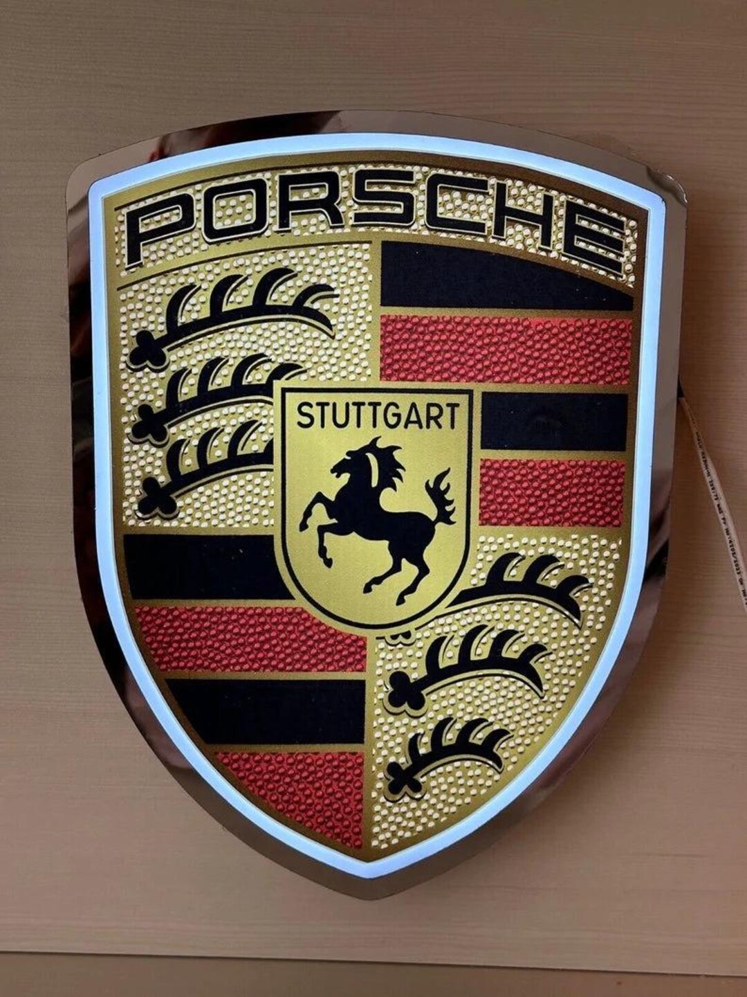 Porsche LED Sign Chrome Dealership Sign Porsche Wall Sign Garage Wall ...