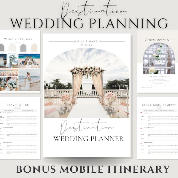 Destination Wedding Mobile Itinerary Template - Etsy
