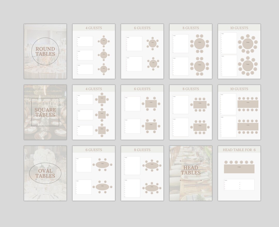 Seating Plan Template | Editable Canva Seating Chart | US Letter ...