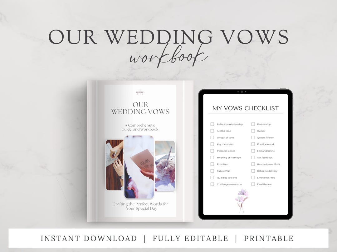 Wedding Vows Workbook PDF | Digital Download for Personalized Wedding ...