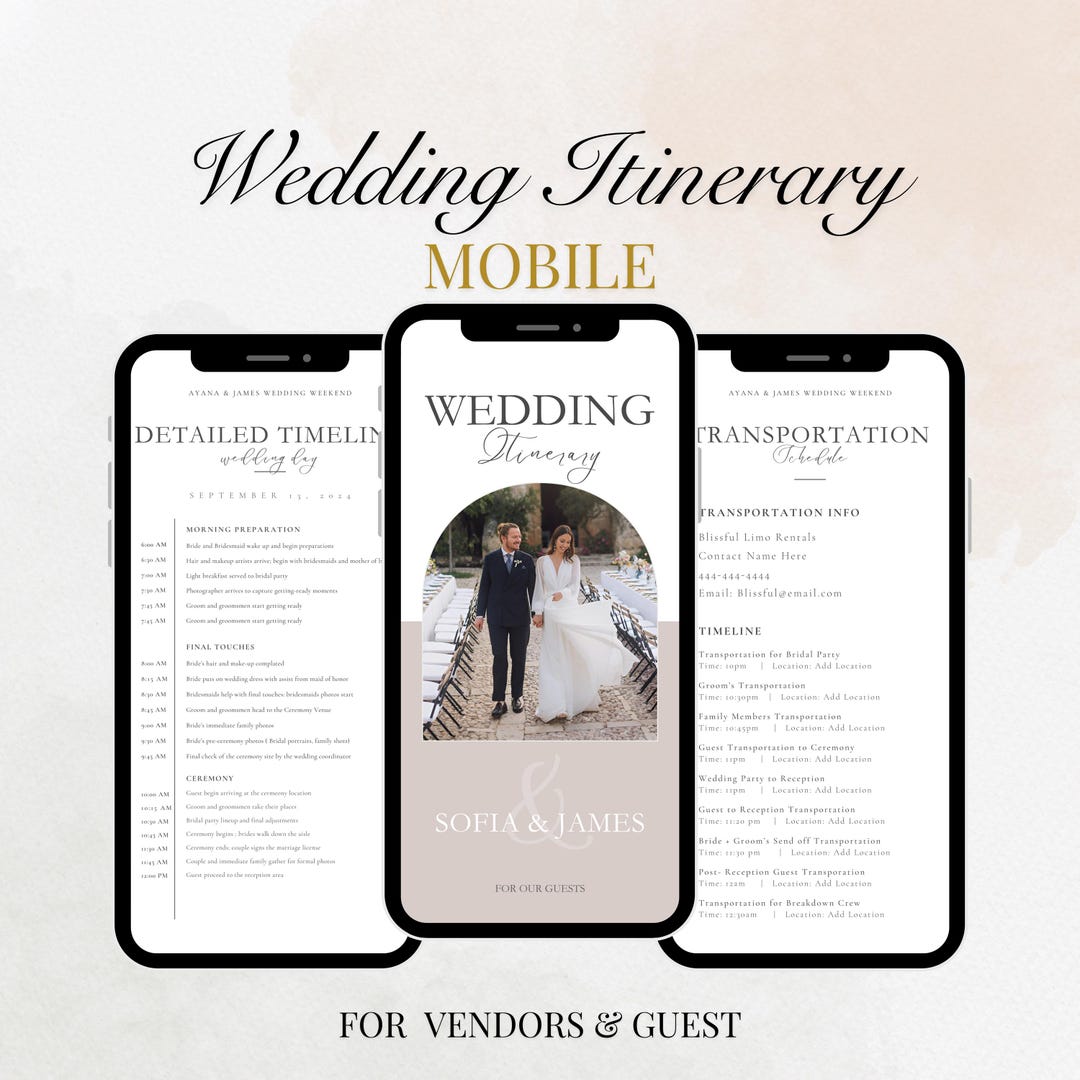 Editable Digital Mobile Wedding Invitation Templates With RSVP, Save ...
