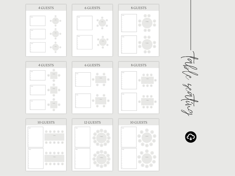 Seating Chart Plan Printable : Seating Arrangements Planner - Etsy Canada