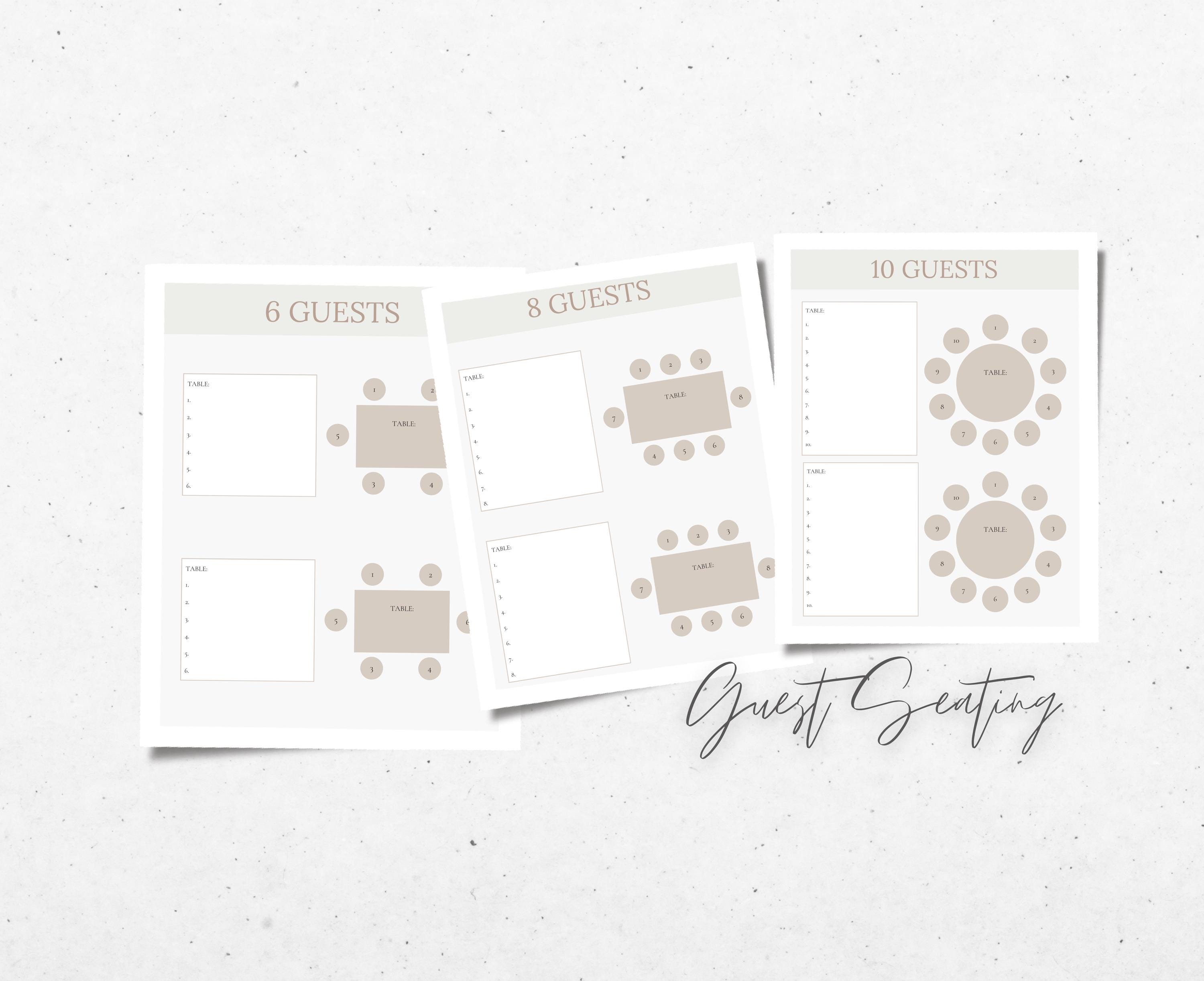 Seating Plan Template | Editable Canva Seating Chart | US Letter ...