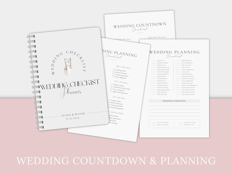 Ultimate Wedding Checklist Printable Template Wedding Planner Checklist ...