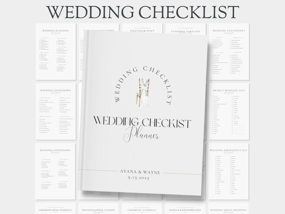 Ultimate Wedding Checklist Printable Template Wedding Planner Checklist ...