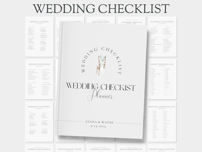 Ultimate Wedding Checklist Printable Template Wedding Planner Checklist ...