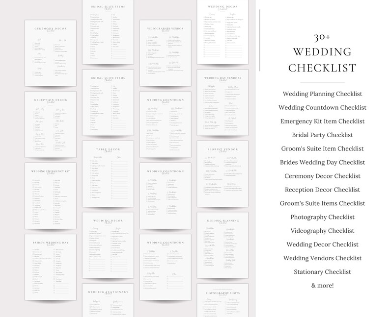 Editable Wedding Planner: 25-page Bridal Organization (printable PDF ...