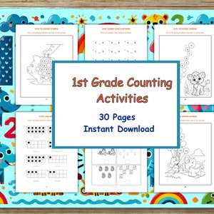 First Grade Math Worksheet, Counting, Missing Numbers & Number Skipping ...