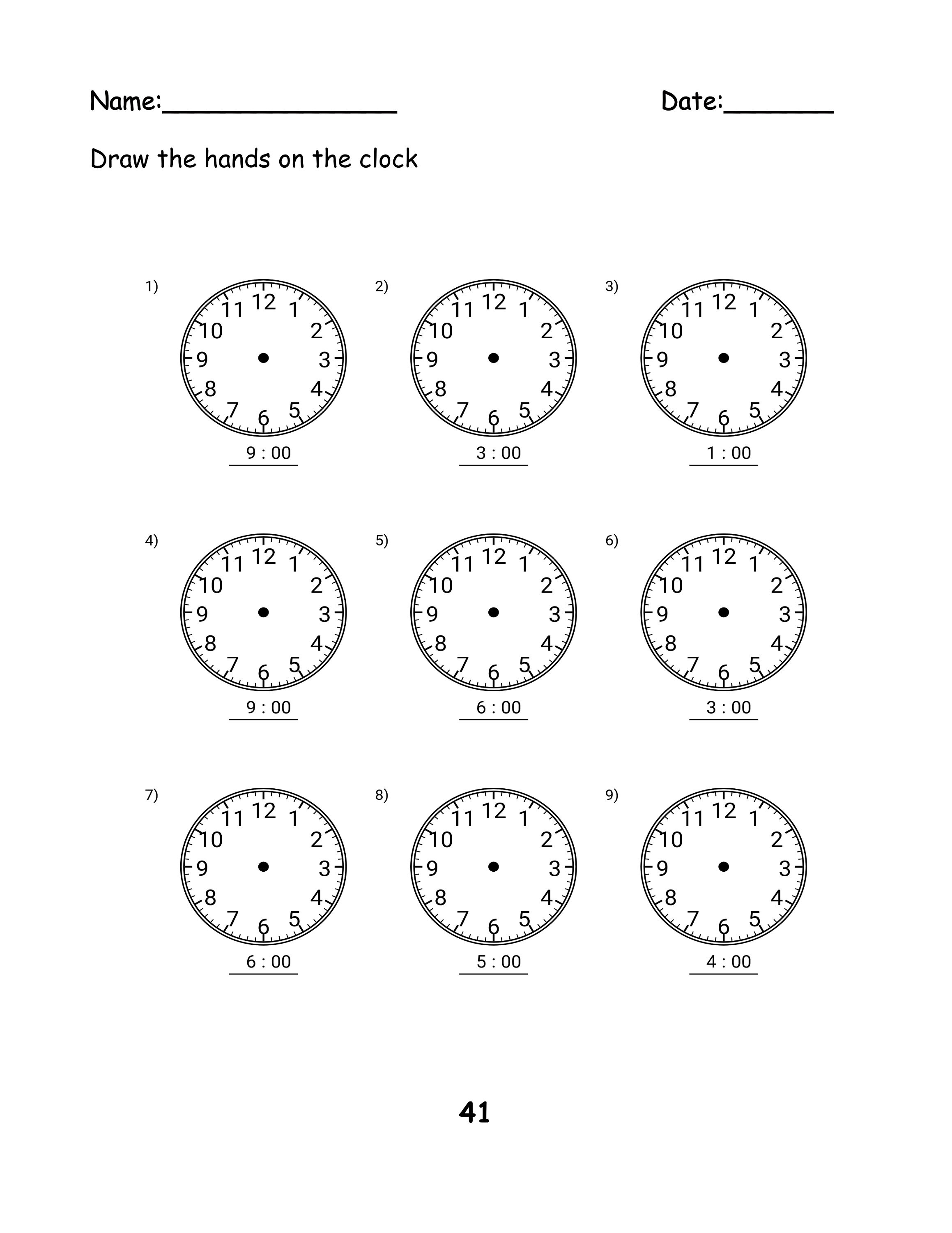 Telling Time Works Sheets, Kindergarten, First Grade Worksheets ...