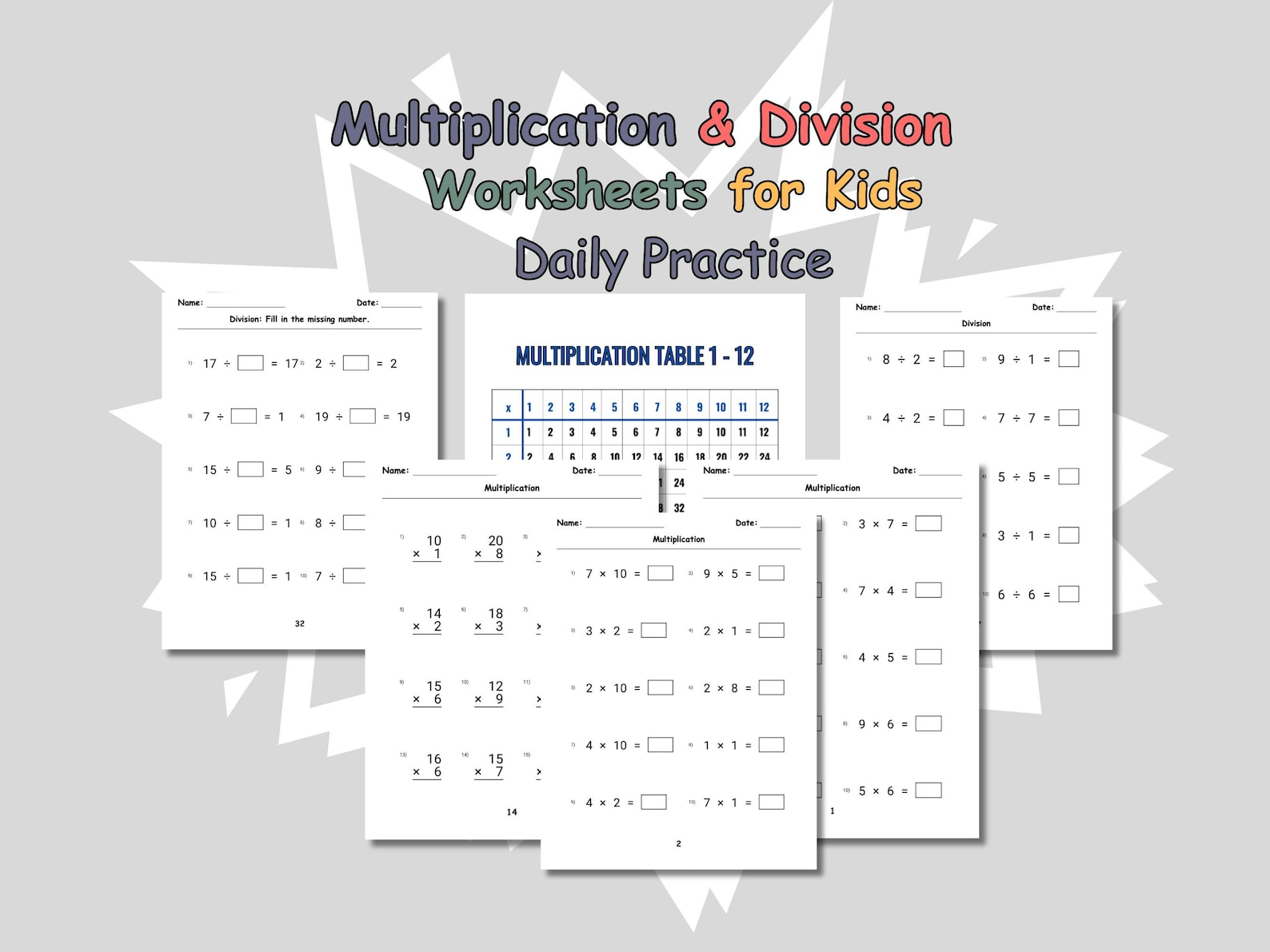 48 Multiplication & Division Worksheets for Kid s Daily Practice With ...