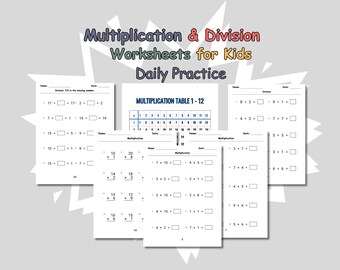 48 Multiplication & Division Worksheets for Kid ‘s Daily Practice With ...