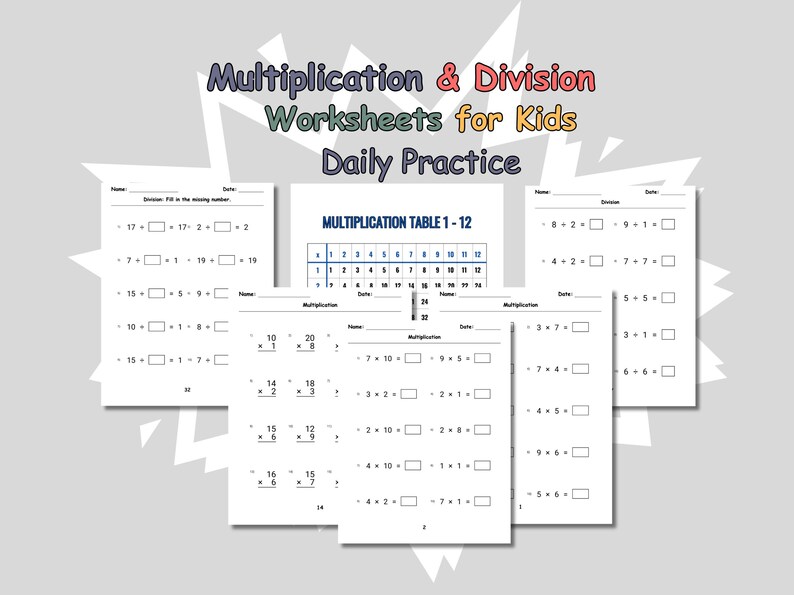 48 Multiplication & Division Worksheets for Kid s Daily Practice With ...