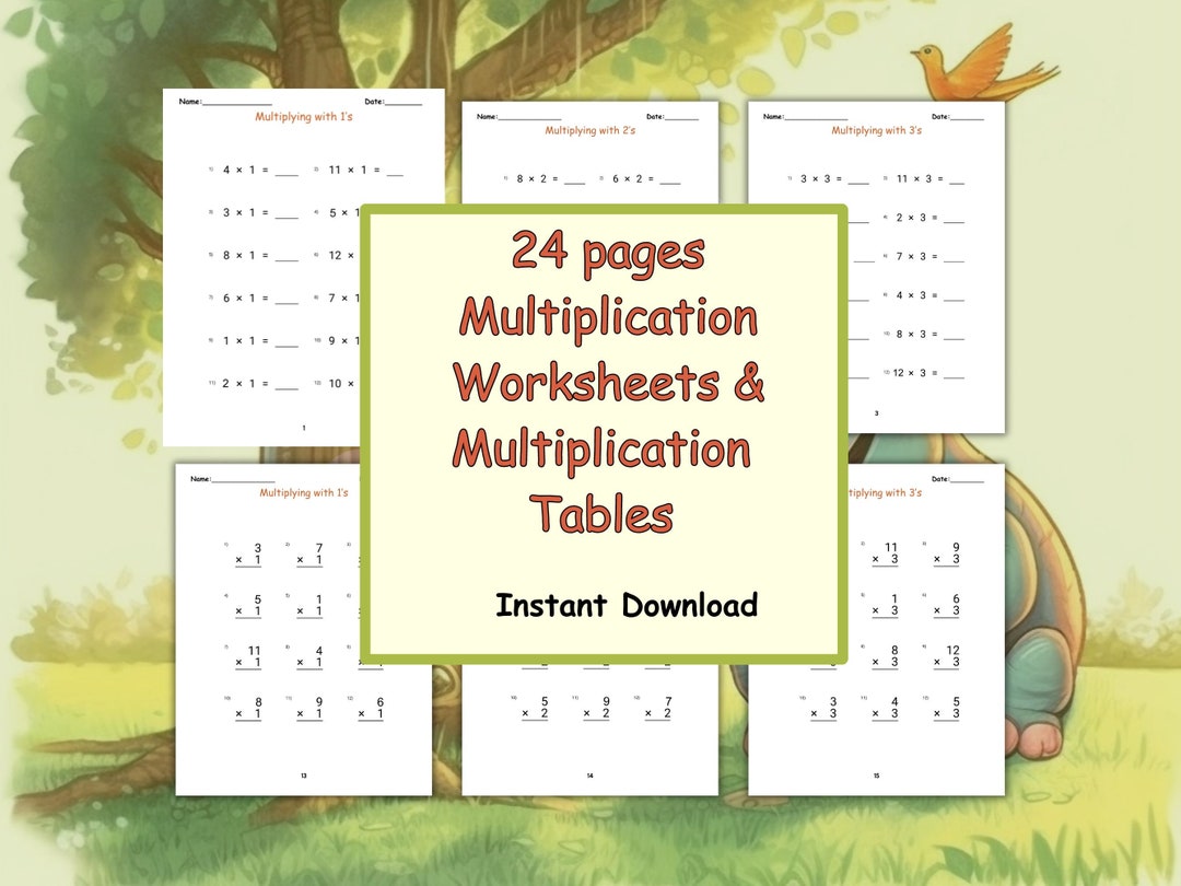 24 Multiplication Worksheets for Kid ‘s Daily Practice, Numbers 1-12 ...