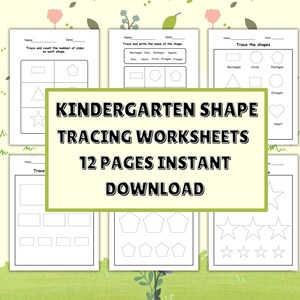 Shape Tracing Worksheets for Preschool, Kindergarten, Homeschooling ...
