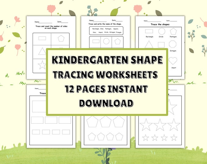 Shape Tracing Worksheets: Preschool Kindergarten Learning (PDF Download ...