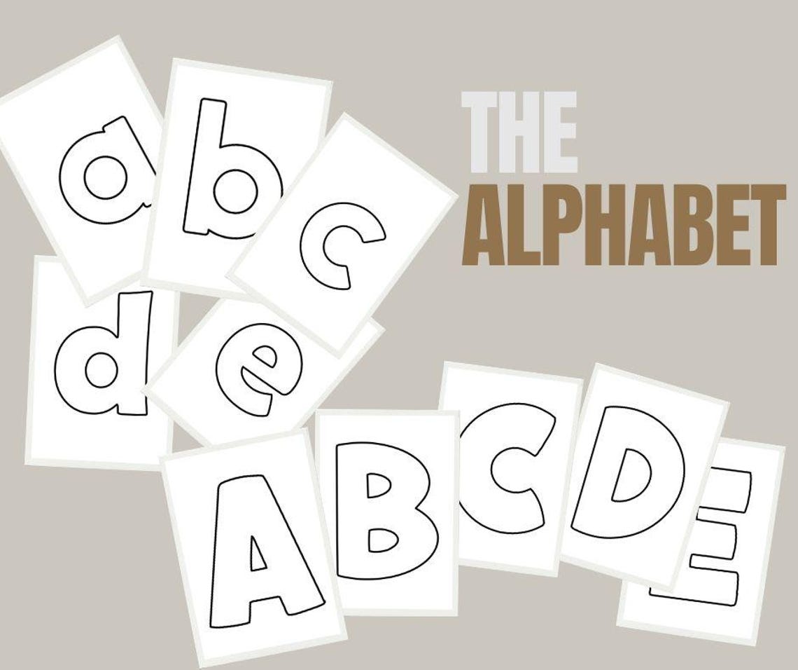 Printable ABC Letters, Large Uppercase and Lowercase Alphabet, Instant ...