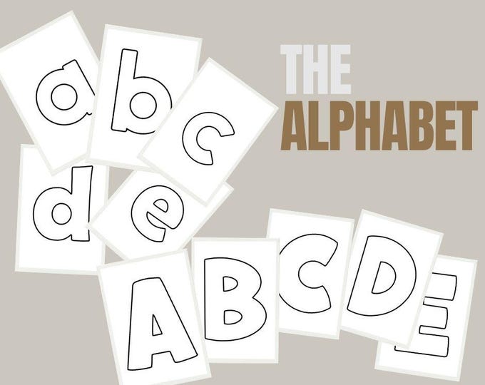 Printable ABC Letters, Large Uppercase and Lowercase Alphabet, Instant ...