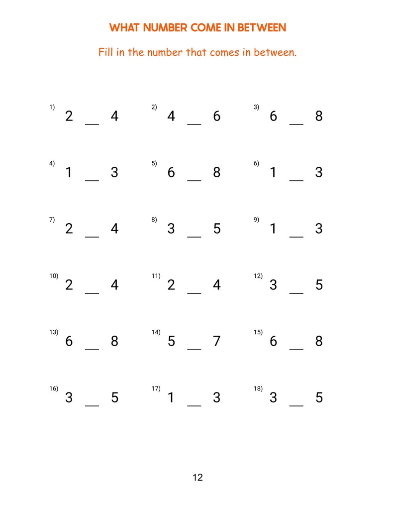First Grade Math Worksheet, Counting, Missing Numbers & Number Skipping ...
