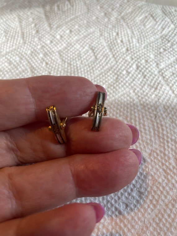Spanish Damascene Anchor Shaped Mid Century Cuff Links - Gem