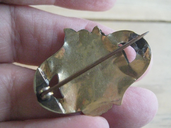 Antique Victorian or Edwardian Pin Gold Plated Ribbon… - Gem