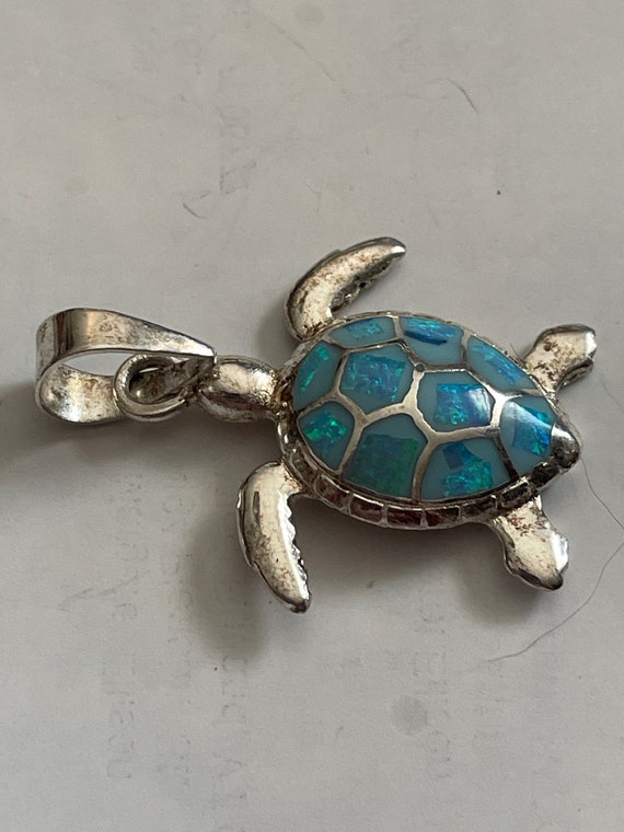 925 Sea Turtle with Boulder Opal Shell Signed - Gem