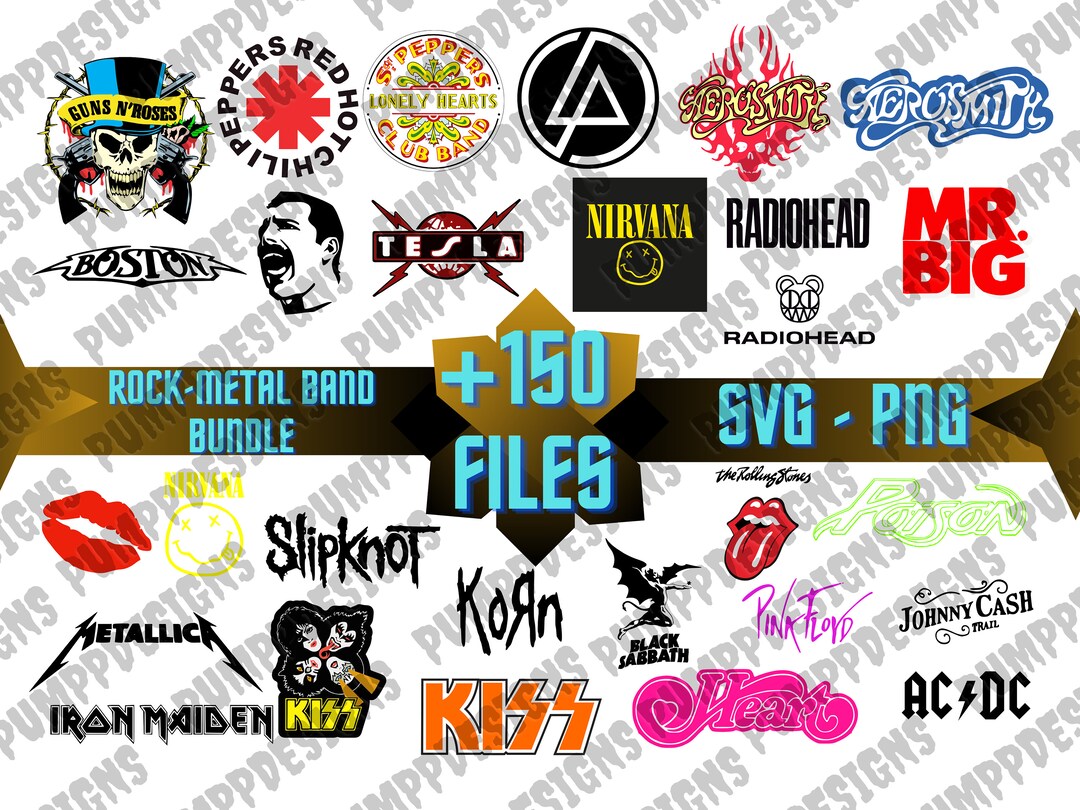 Rock Band SVG Bundle, Rock Music, Heavy Metal, Digital Download, Rock ...